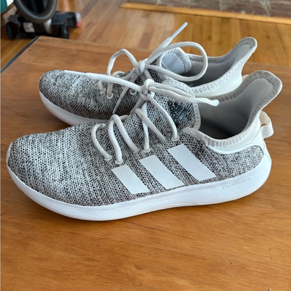 adidas | Shoes | Adidas Cloud Foam Gray And White Sneakers | Poshmark